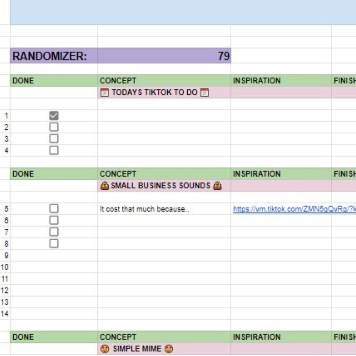 Tiktok Content Planner for Excel or Google Sheets | Social Media Content Planner | Excel Social ...
