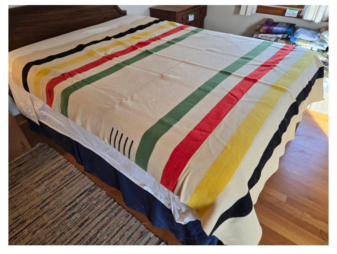 VINTAGE 5 Point Pendleton Glacier Bay Wool Blanket Throw Bedspread 5 ...