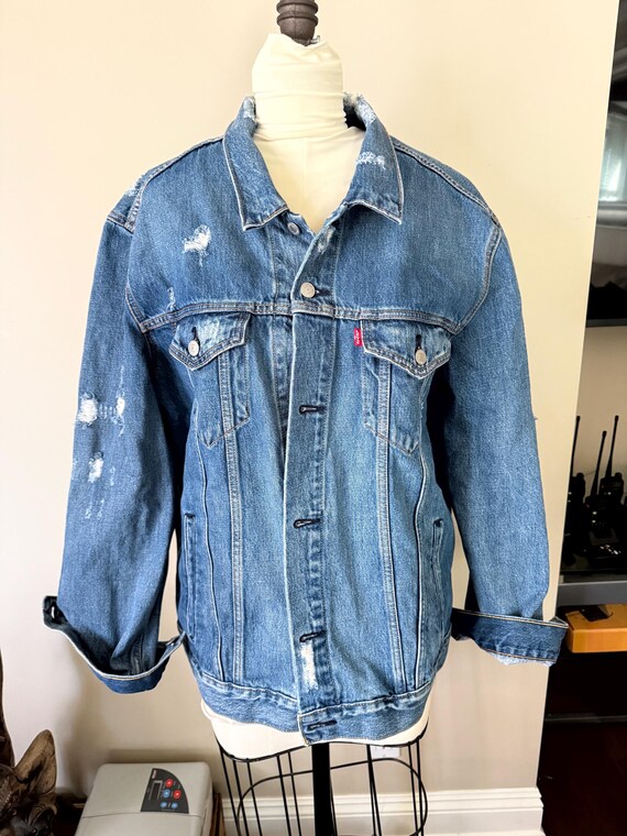 Mens distressed Levi Jacket XXL washed in cold ready … - Gem