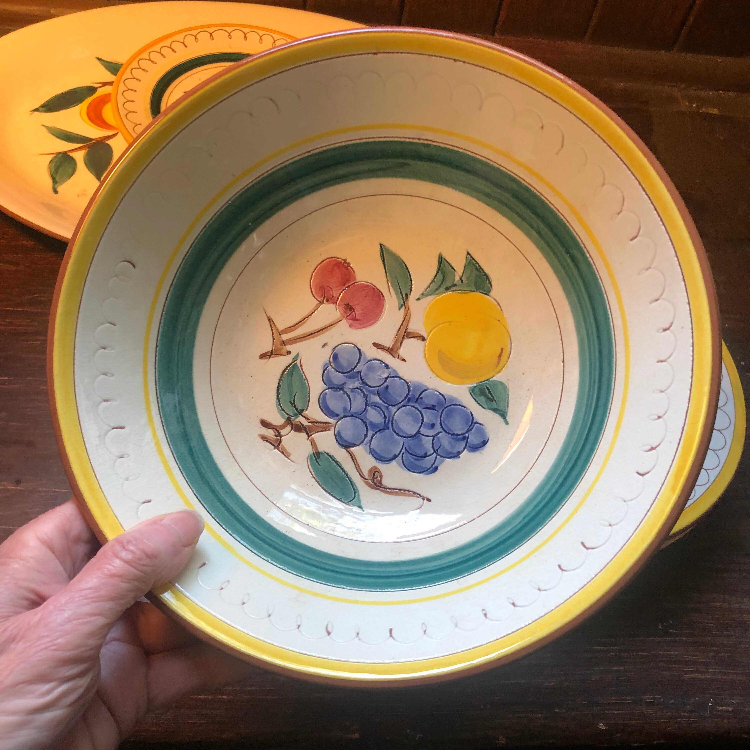 STANGLE Pottery Fruit Bowl, Gravy Boat, Cherry Plates & Small Saucers ...