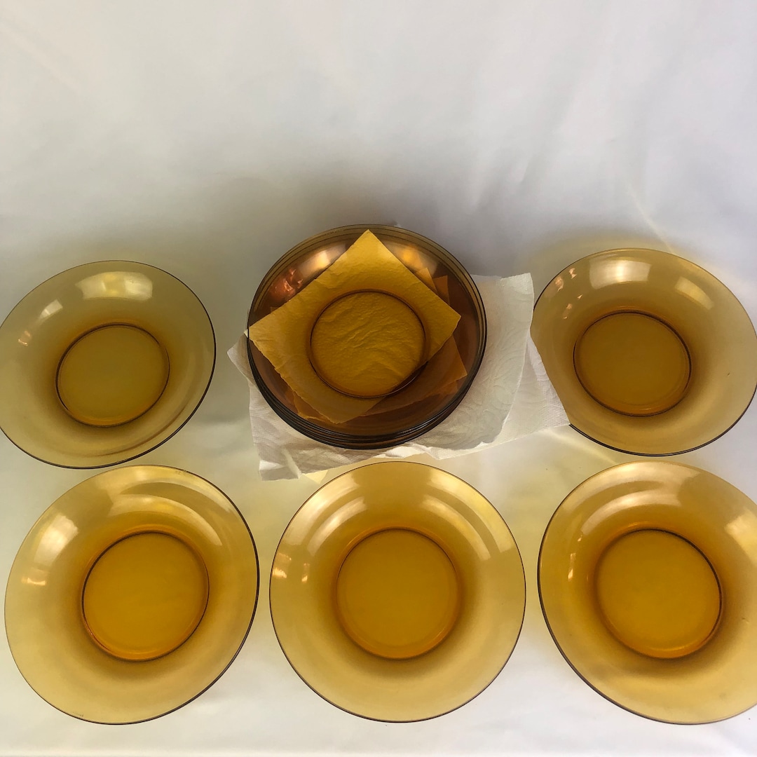 VERECO Gorgeous Made in France Amber Plates Deep Dish Salad Lunchen ...