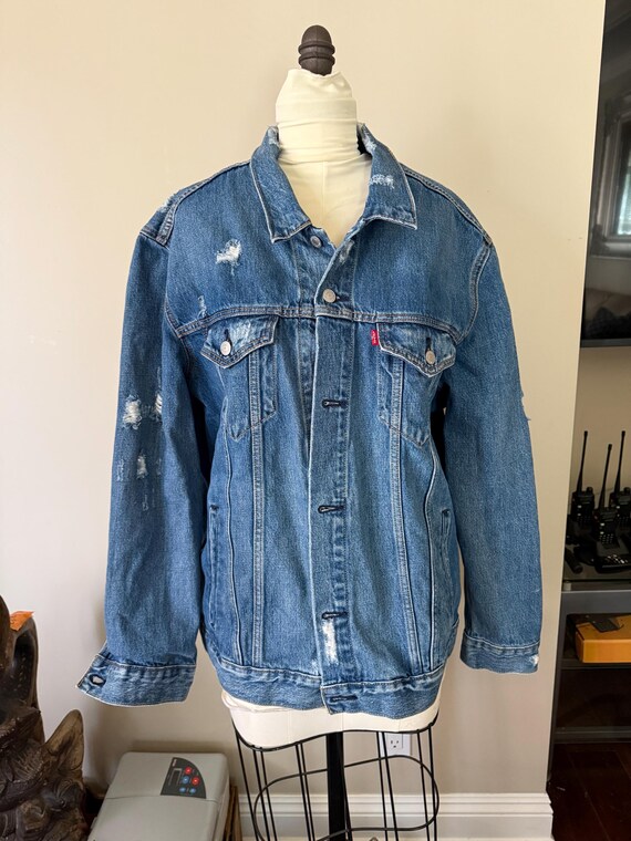 Mens distressed Levi Jacket XXL washed in cold ready … - Gem
