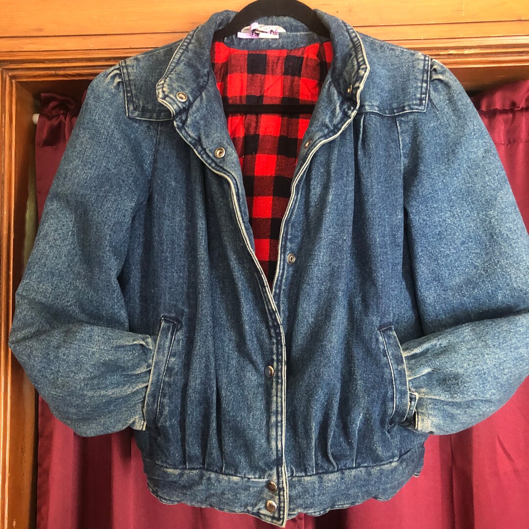 80s Stranger Things Iconic Puff Shoulder Cozy Jean Jacket - Etsy