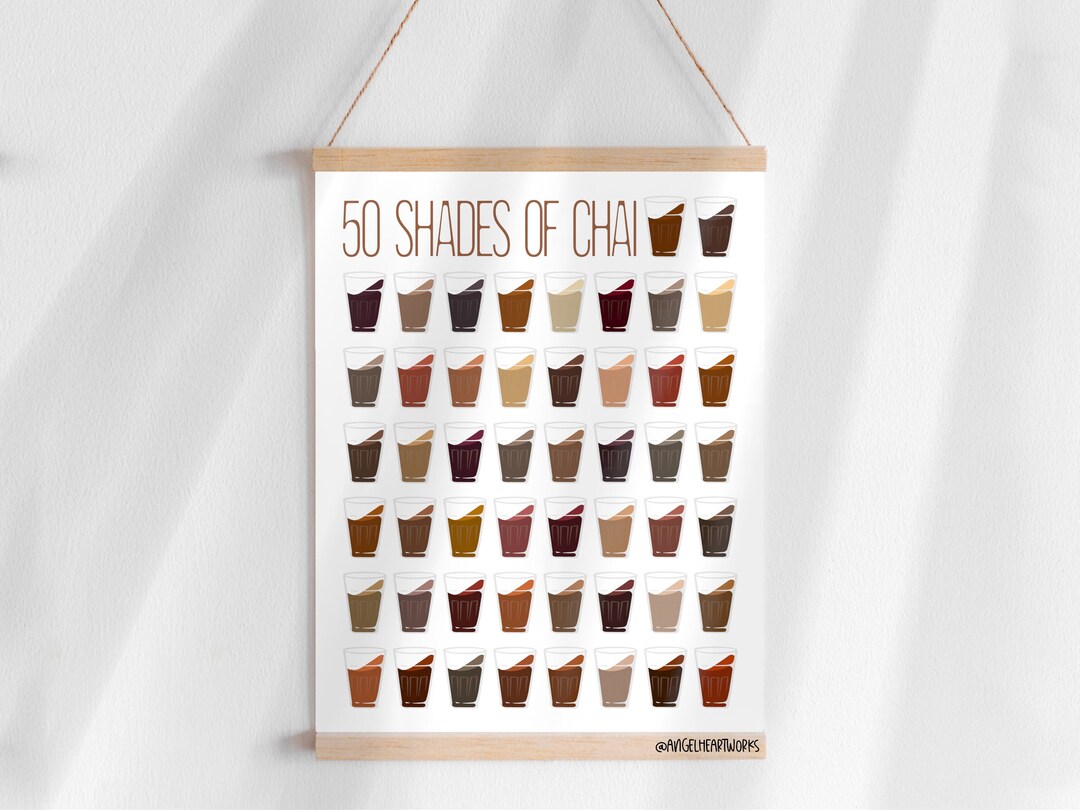 50 Shades of Chai Art Print Indian Home Decor, Indian Art Print, Indian ...