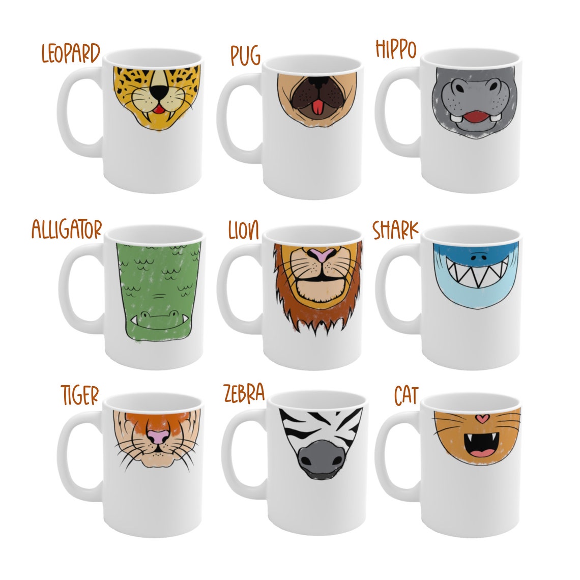 Funny Animal Face Mug Funny Expression Mug Funny Coffee - Etsy