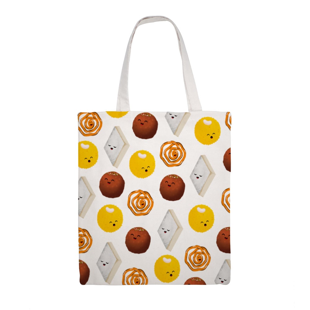 Indian Sweets Indian Tote Bag Indian Ladoo Gulab Jamun | Etsy