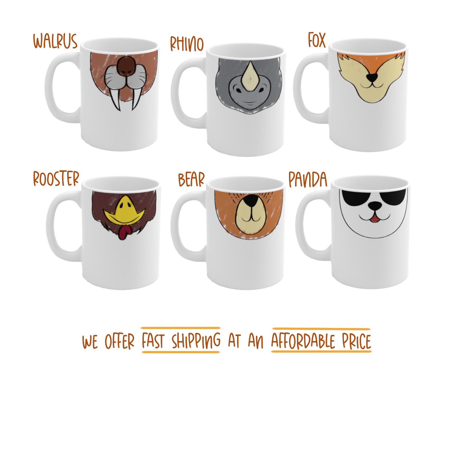 Funny Animal Face Mug Funny Expression Mug Funny Coffee - Etsy