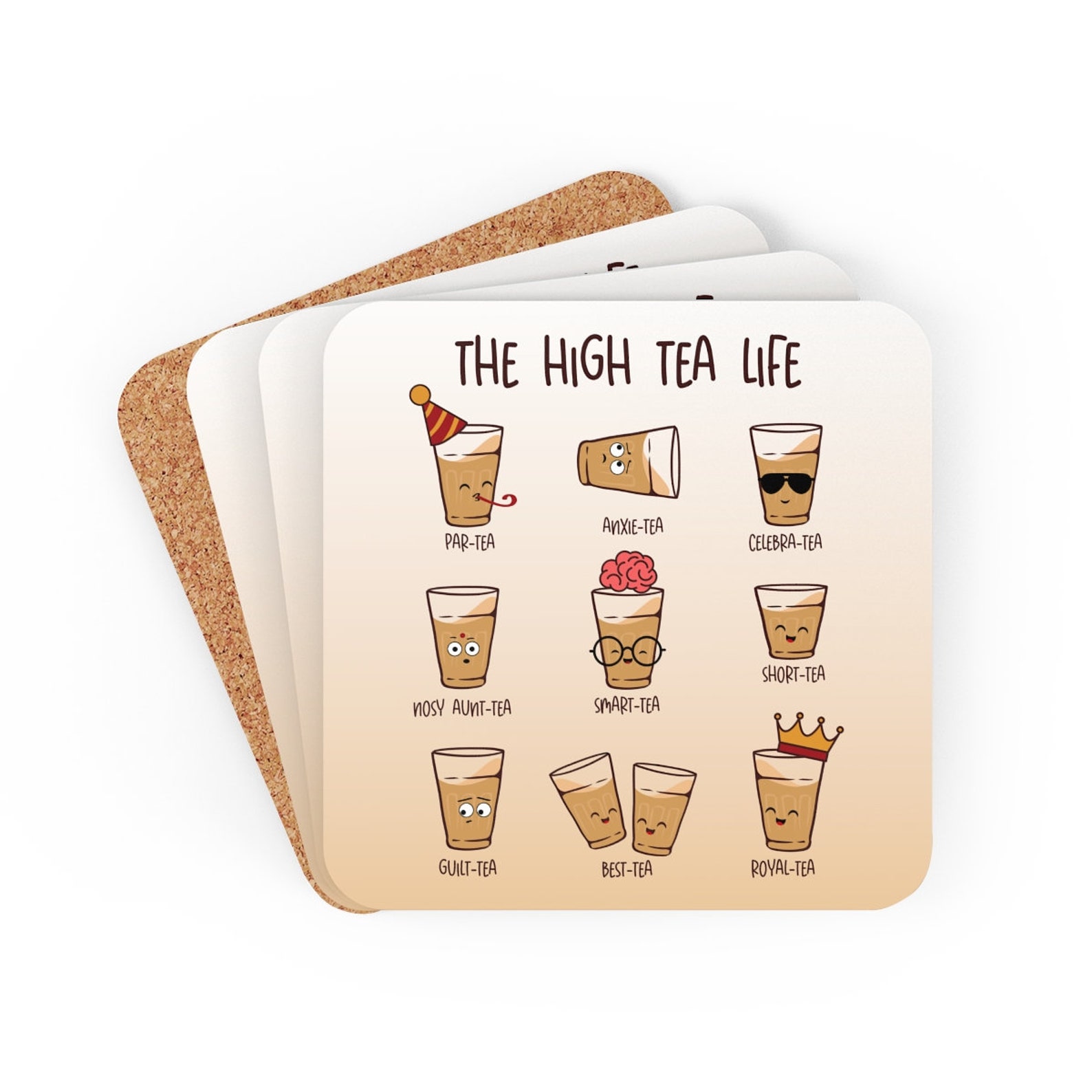 Tea Pun Coaster set of 4 Funny Indian Coaster Masala Tea - Etsy