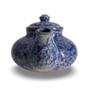 Spongeware Individual Teapot Blue Vintage - Etsy