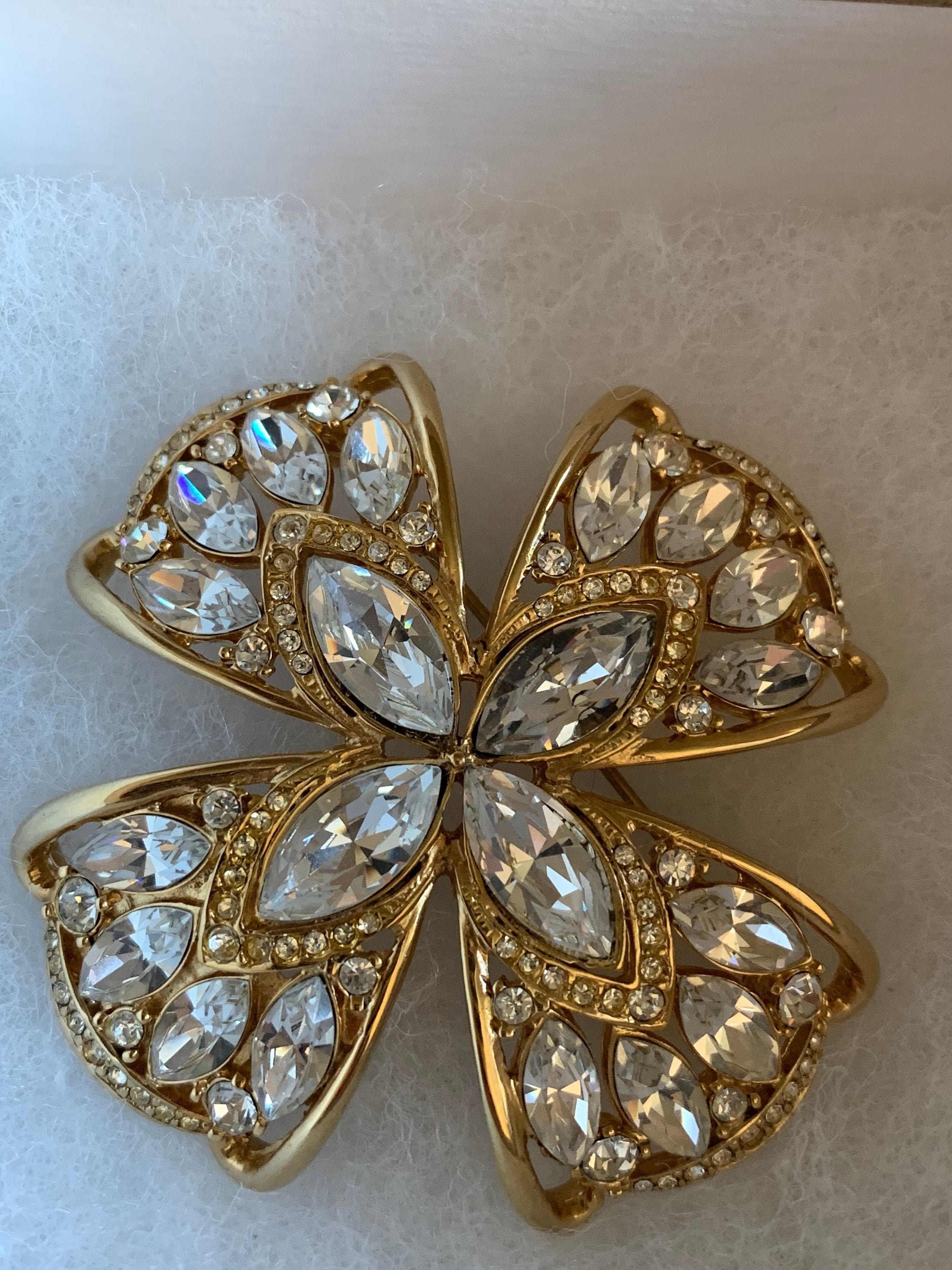 Vintage Crystal Brooch - Etsy