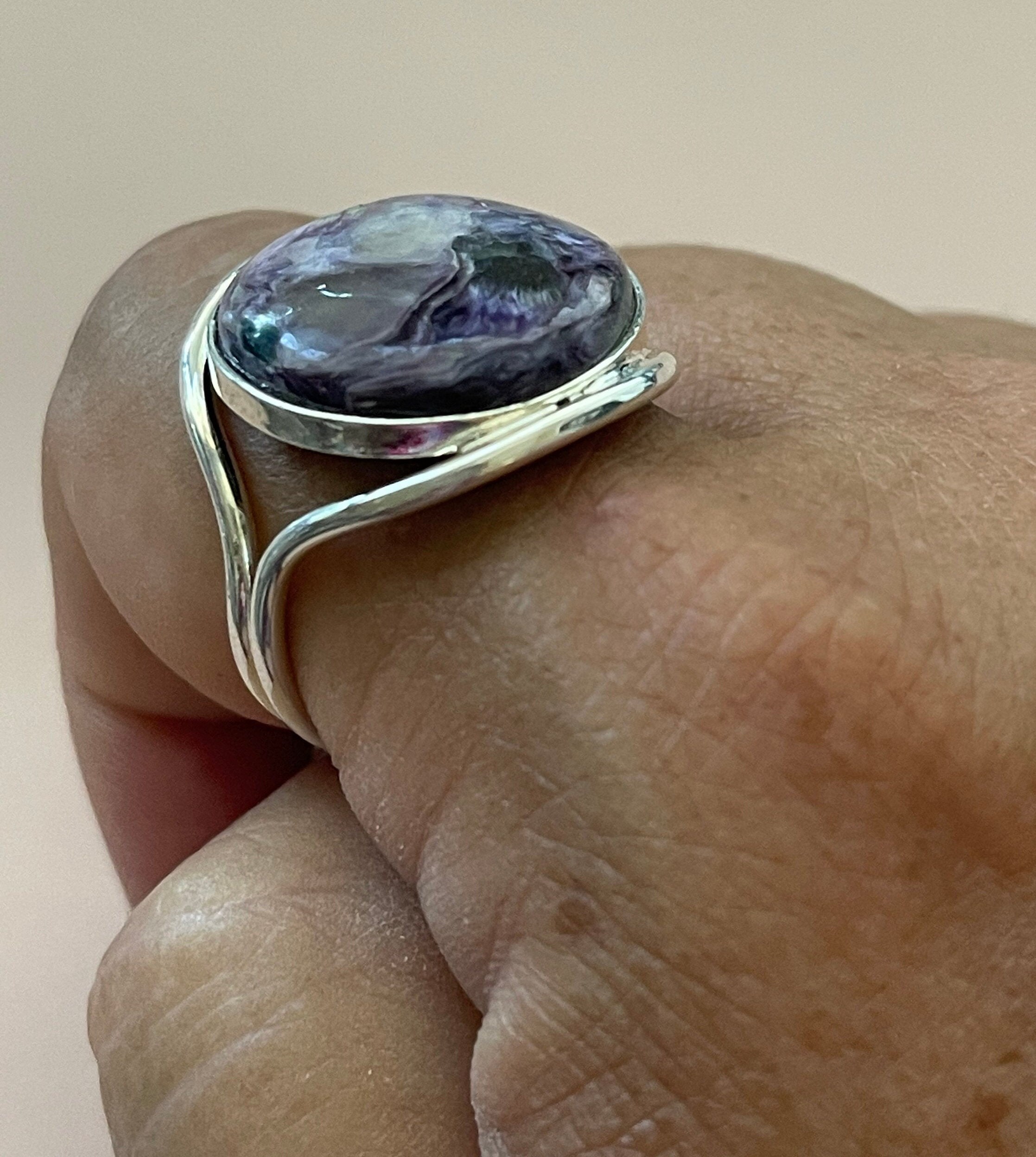 Amethyst Round Stone Ring with Silver Plate Setting Size 10 | Etsy