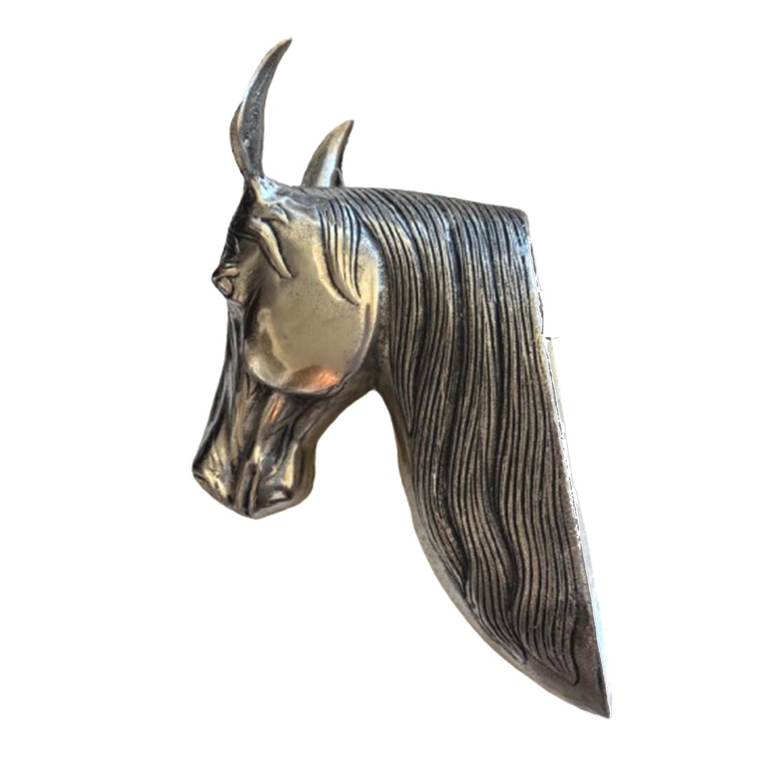 Chrome Life Size Horse Head | Wall Mount | New in Box - Etsy