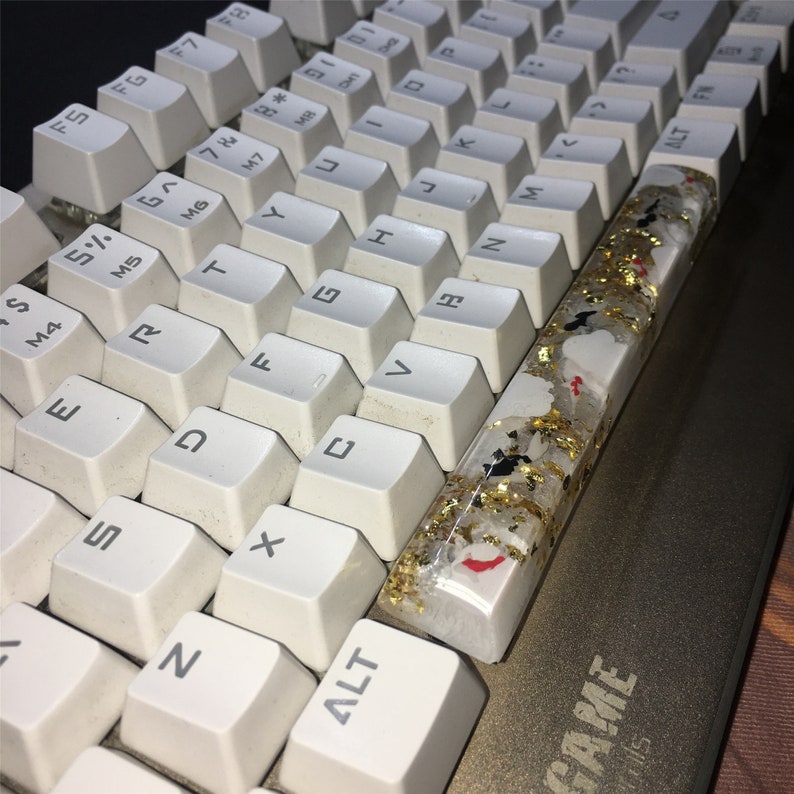 White keyboard Spacebar Keycap And R4 Keycap Handmade Resin | Etsy