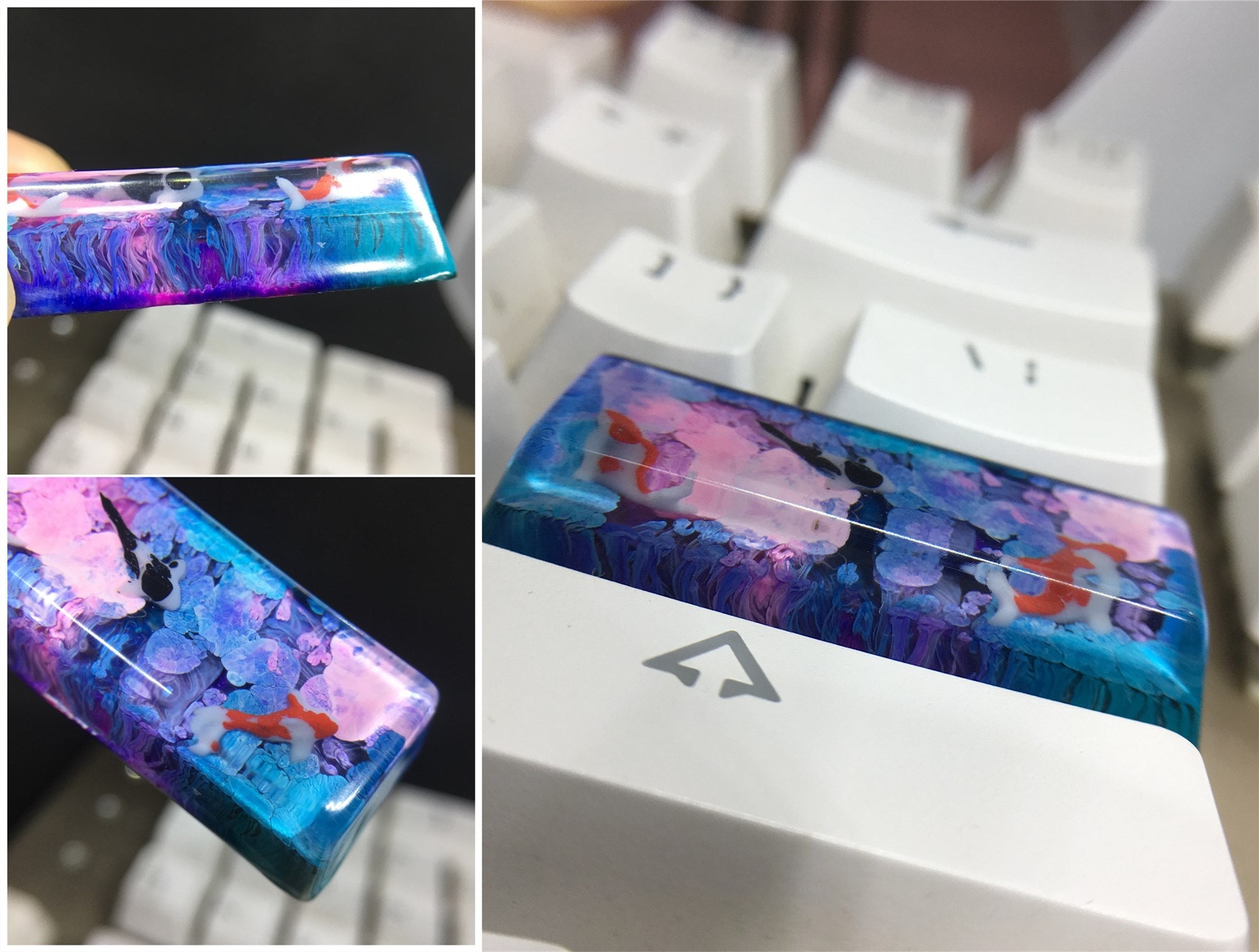Koi Fish Resin Keycap Backlit Keycaps Keycap Enter+shift Keycaps ...