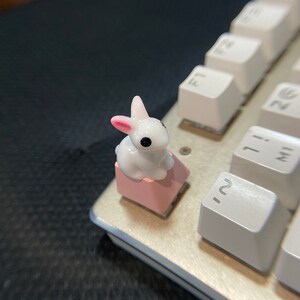 Cute Rabbit Keycaps of Cherry MX Mechanical Keyboard, Handmade Custom ...