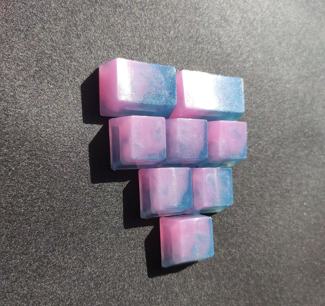 Personalized Keycaps, Customized Keycaps, Pink Gradient Resin Keycaps ...