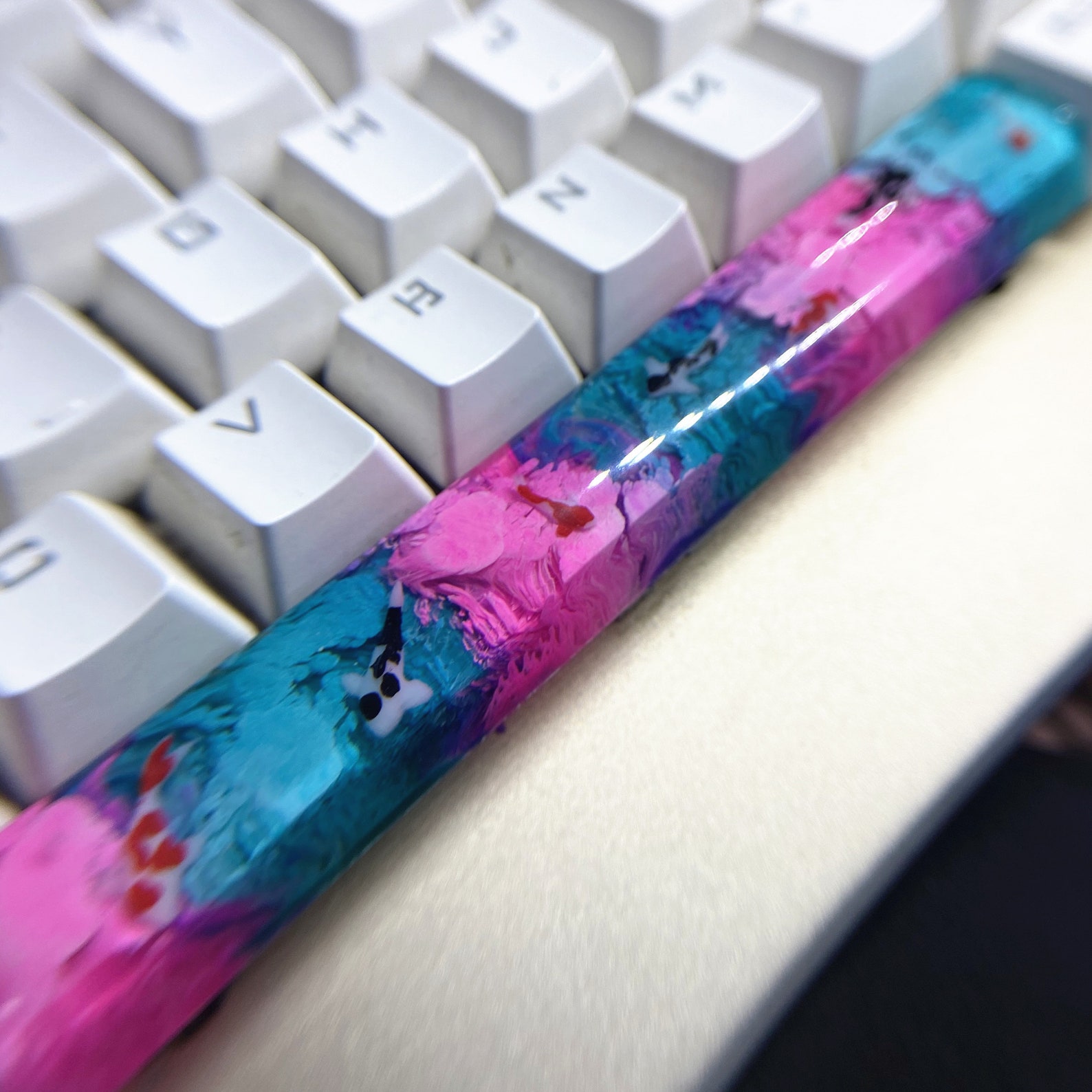 NEW Keycap Spacebar Key and R4 Pink Keycap Handmade Resin - Etsy