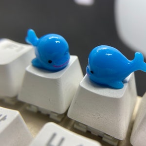 Cute Blue Whale Keycaps of Cherry MX Mechanical Keyboard, Handmade ...