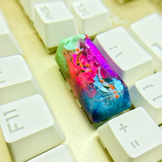 Jewelry & Beauty Epoxy Resin Handmade Keycaps,Coral Effect Epoxy ...