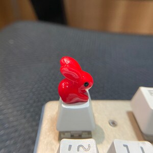 Cute Red Rabbit Keycaps of Cherry MX Mechanical Keyboard, Handmade ...