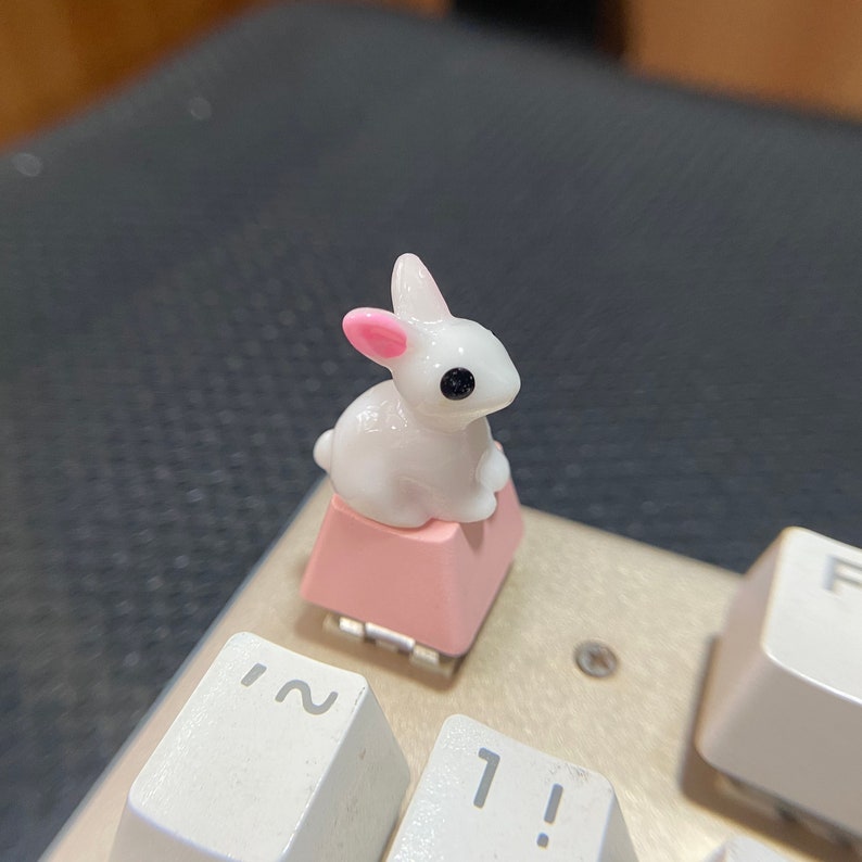 Cute Rabbit Keycaps of Cherry MX Mechanical Keyboard Handmade | Etsy