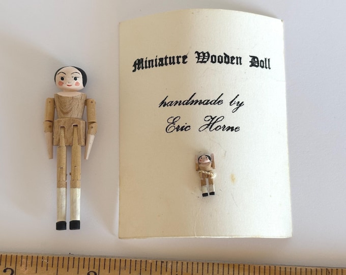 Vintage Miniature Wooden Dolls by Eric Horne, Handmade in England UK, 1 ...