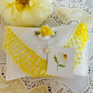 Yellow Lavender Scented Sachet Envelopes Made From Vintage Hankies ...