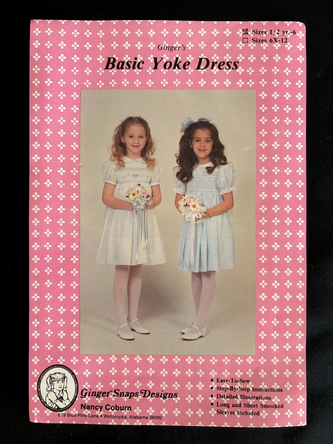 Basic Yoke Dress Pattern, Smocked Dress Pattern, Sizes 1/2 Year to 6 ...