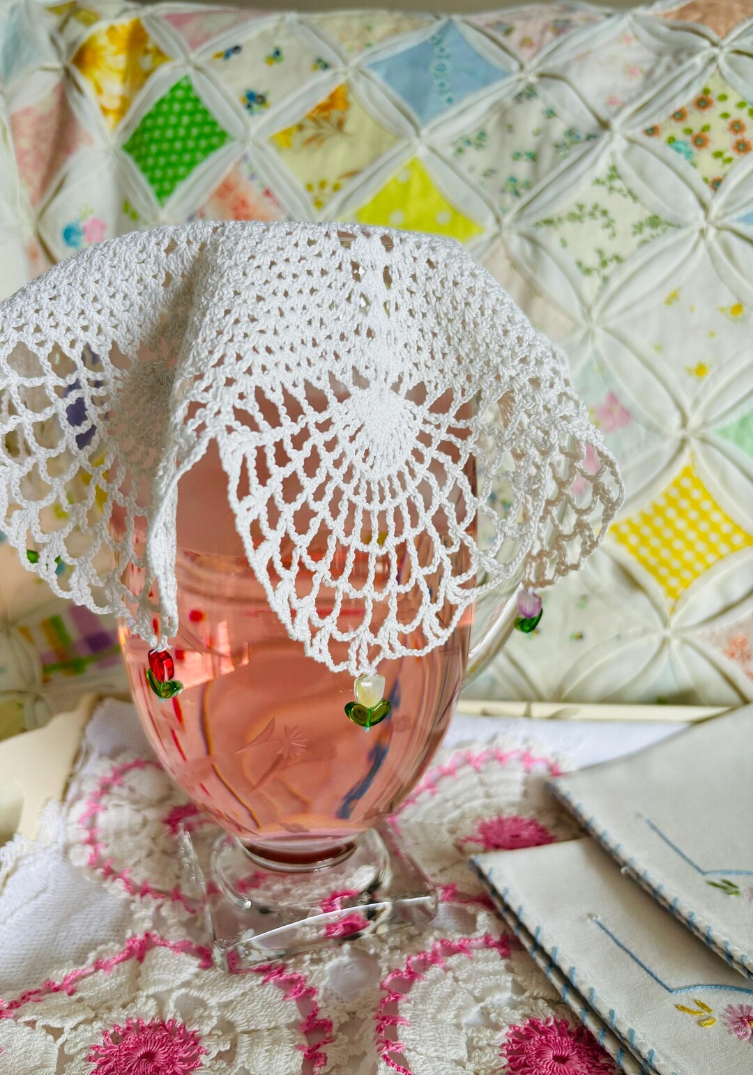 Tulip Jug Cover, Pitcher Cover, Jar Cover, Bowl Cover, Made From a ...