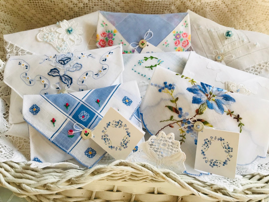 Blue and White Sachets Made From Vintage Hankies, Lavender Scented ...
