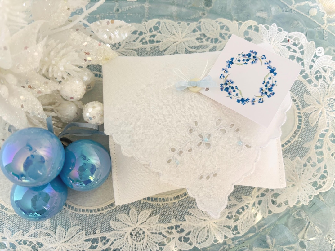 Handmade Lavender Sachet: Embroidered Vintage Linen Pouch With Floral ...