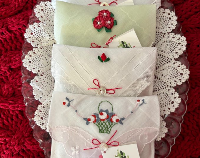 Lavender Christmas Sachets Made From Vintage Hankies, Scented Gift ...