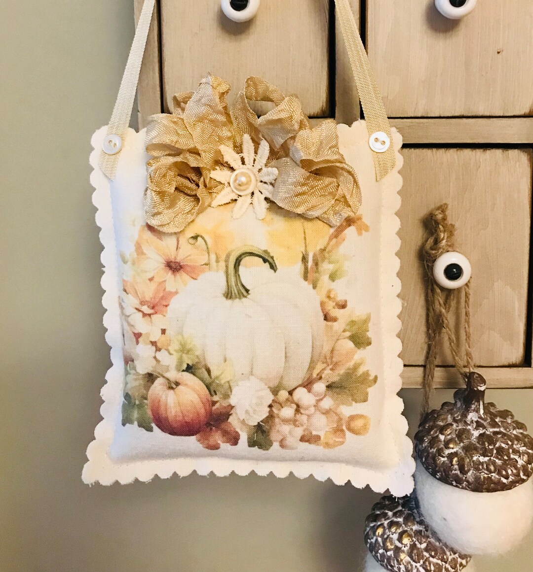 Fall Themed Lavender Scented Hanging Sachet, Door Knob Sachet ...