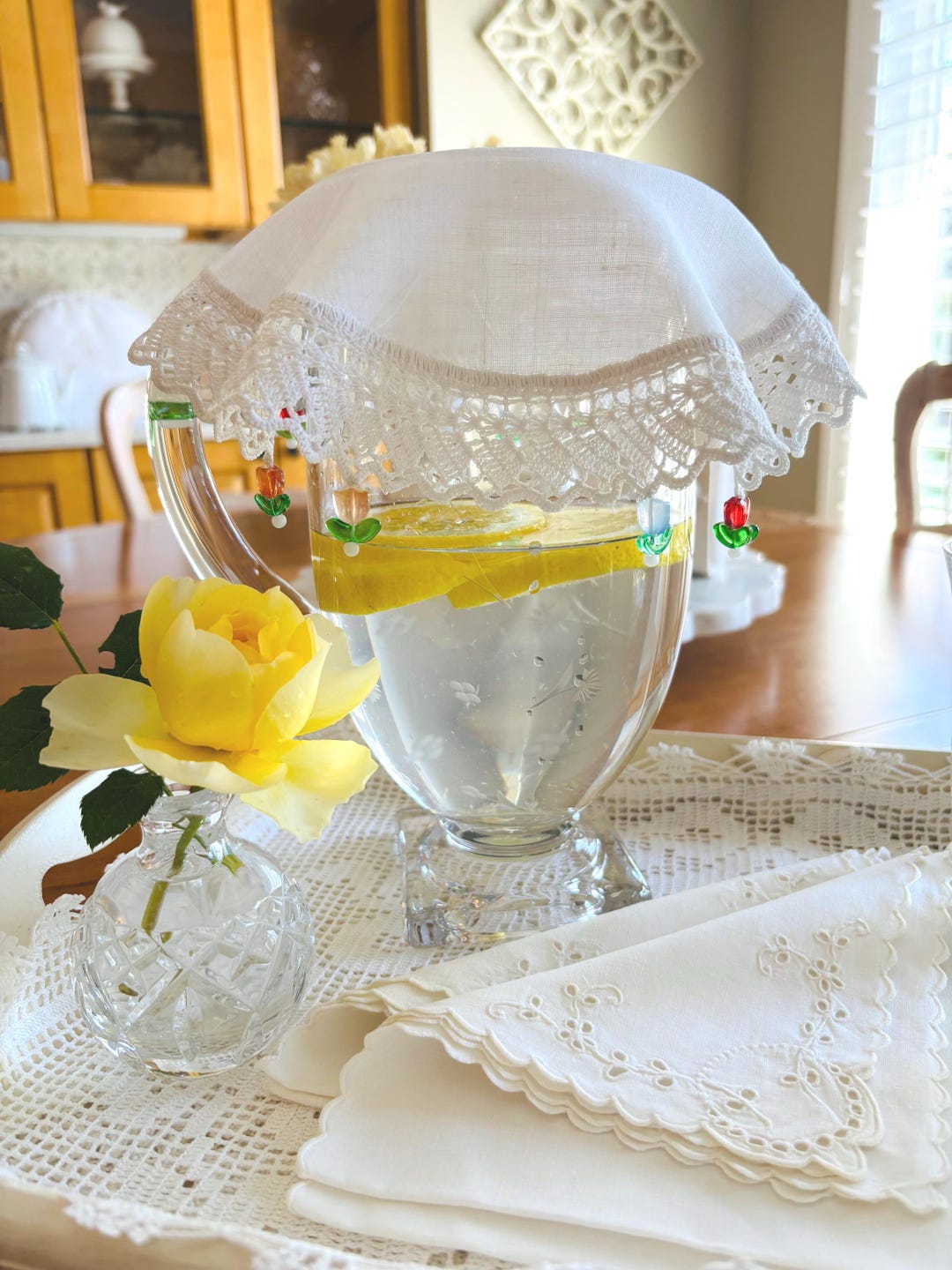 Tulip Jug Cover, Pitcher Cover, Jar Cover, Bowl Cover, Lace Doily ...