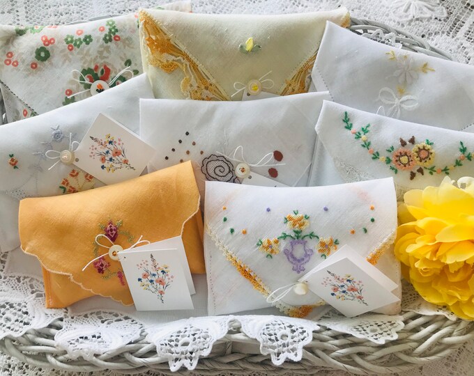 Lavender Scented Sachets Made From Vintage Hankies in Colors of Fall ...