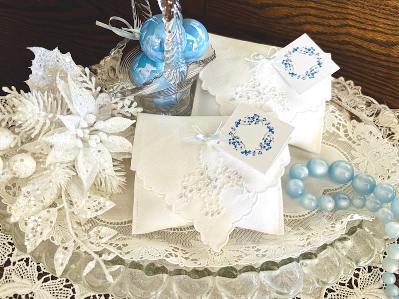Handmade Lavender Sachet: Embroidered Vintage Linen Pouch With Floral ...