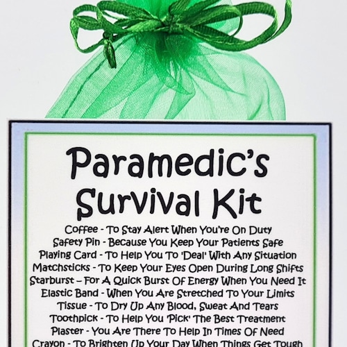 Paramedic's Survival Kit Fun Novelty Gift & Card - Etsy UK