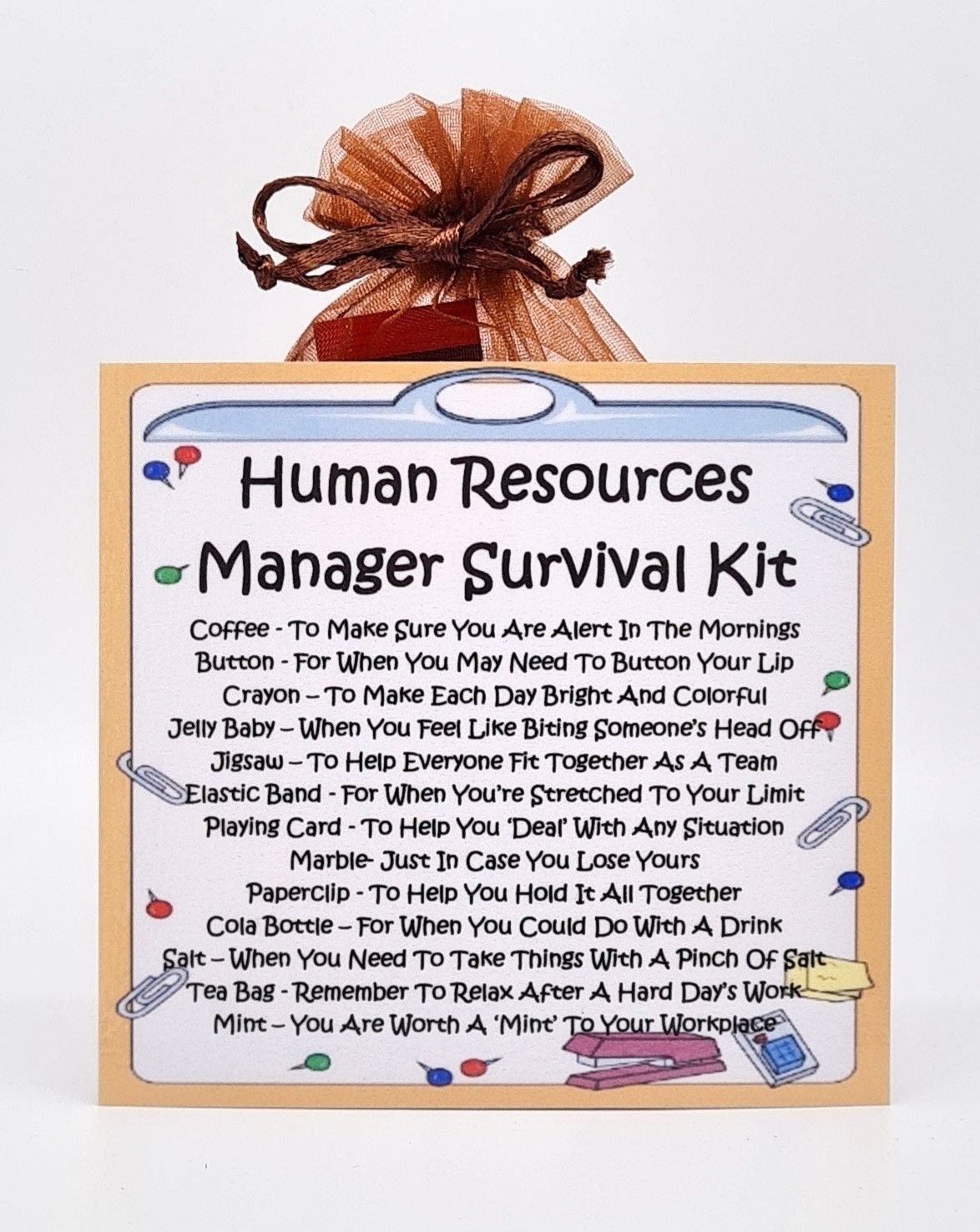Human Resources Manager Survival Kit Fun Novelty Gift and | Etsy