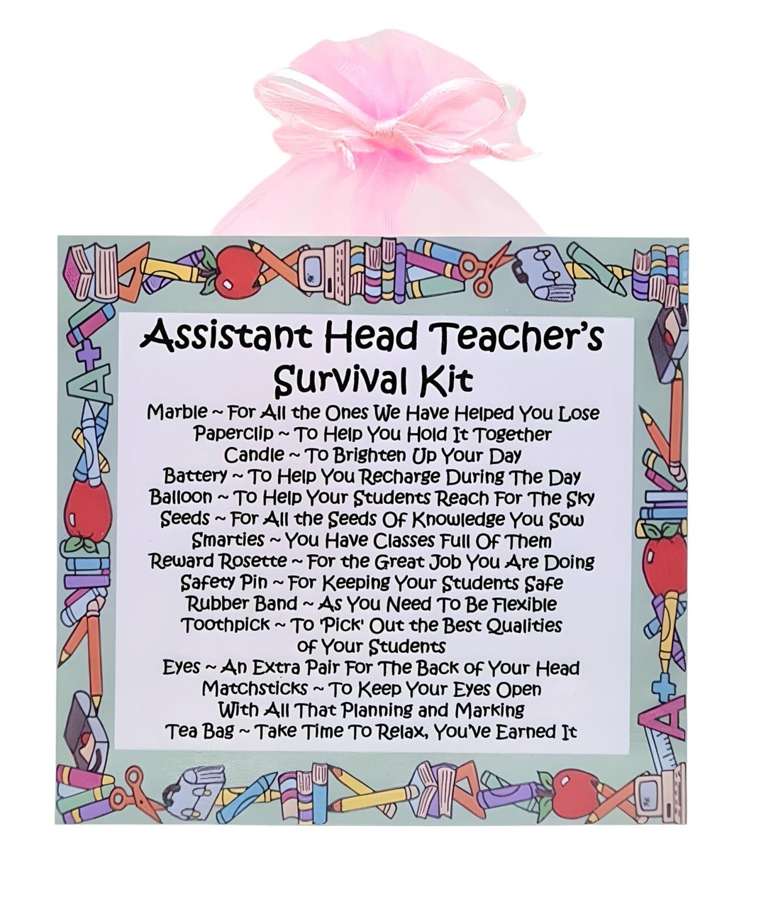 Assistant Head Teacher's Survival Kit PINK Novelty Gift - Etsy