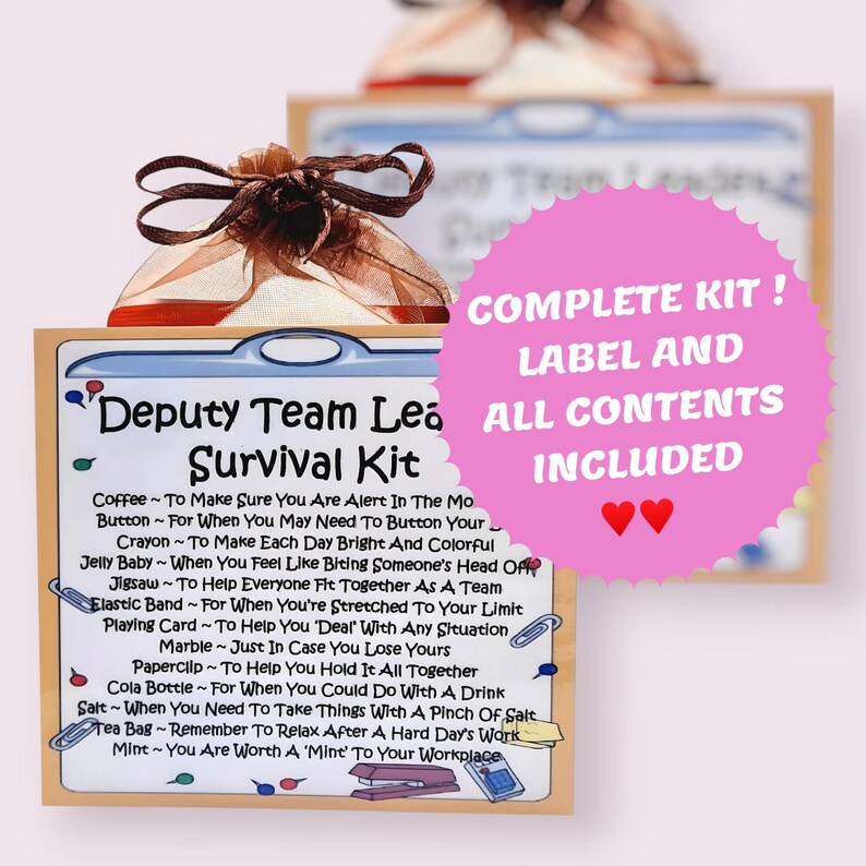 Deputy Team Leader Survival Kit ~ Fun Novelty Gift & Card Alternative ...
