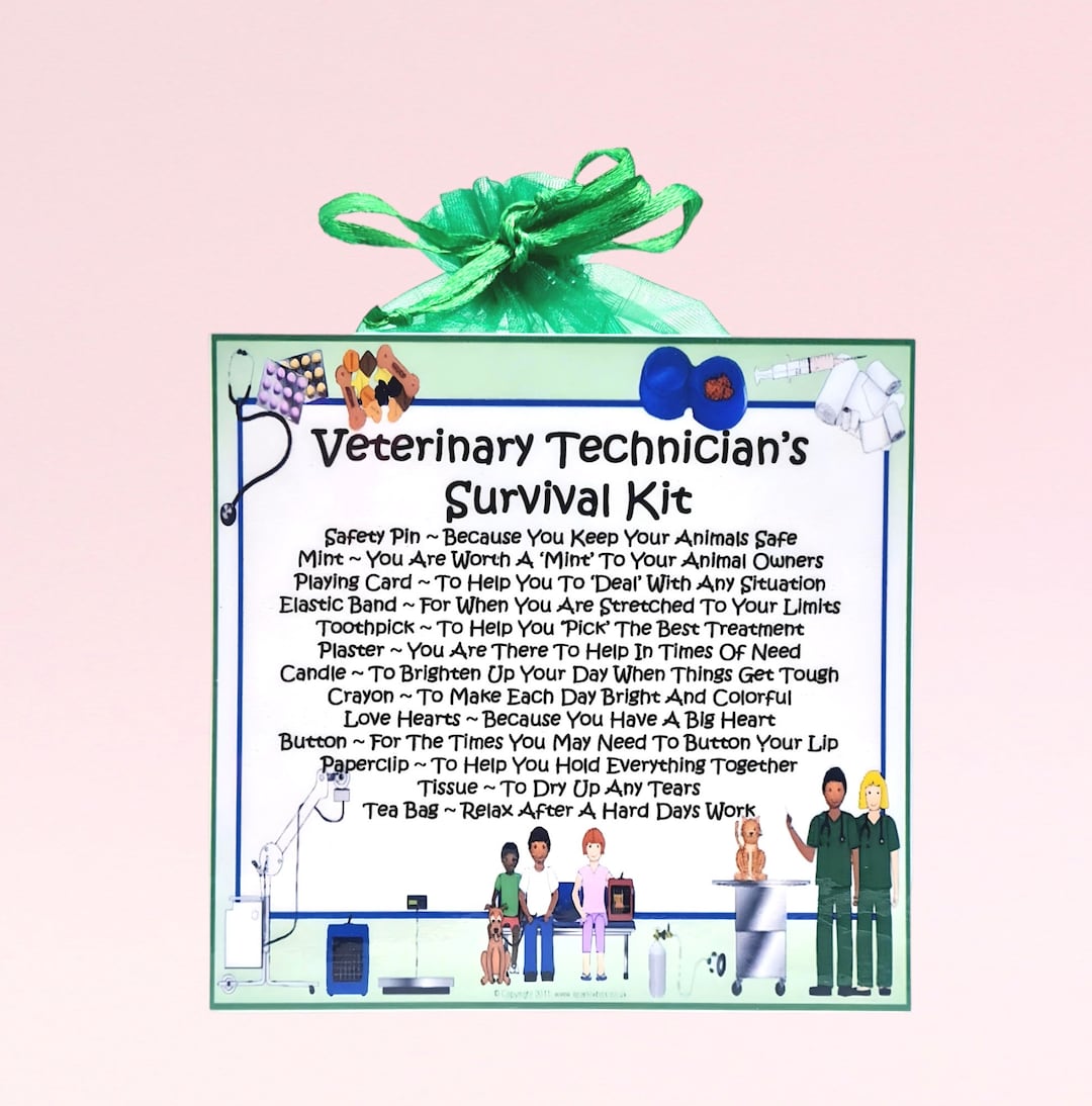 Veterinary Technician's Survival Kit ~ Fun Novelty Gift & Card ...