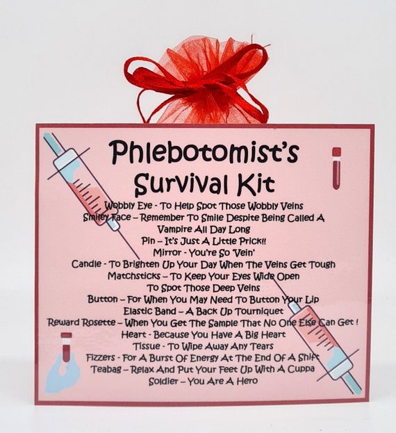Phlebotomists Survival Kit Fun Novelty Gift & Card - Etsy