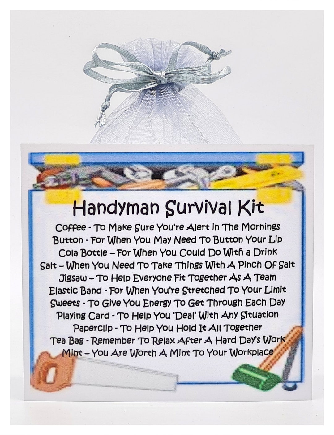 Handyman Survival Kit fun Novelty Gift & Card Xmas Present Birthday ...