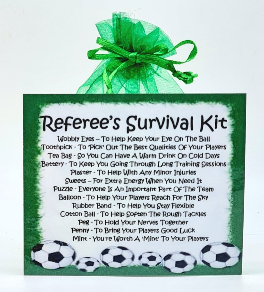 Referee's Survival Kit Fun Novelty Gift & Card Alternative Xmas Present ...