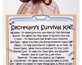 Receptionist's Survival Kit Fun Novelty Gift & Card | Etsy UK