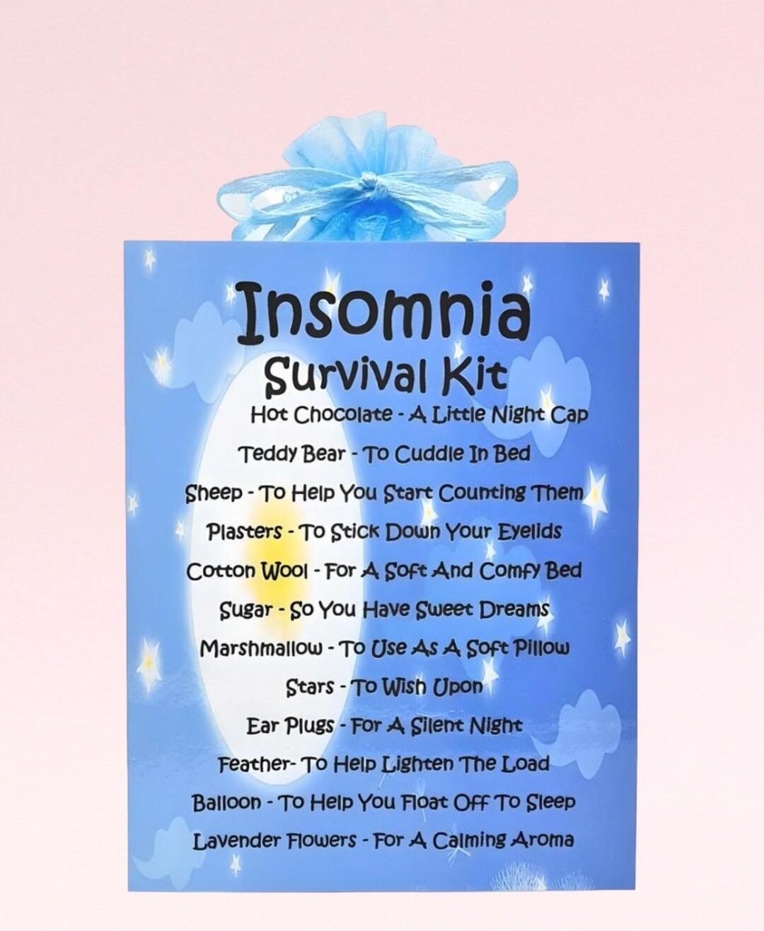 Insomnia Survival Kit Unique Novelty Gift & Greetings Card Alternative ...