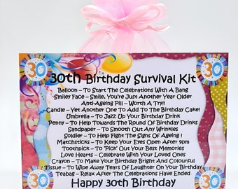 30th Birthday Survival Kit (Instant Download) - Etsy