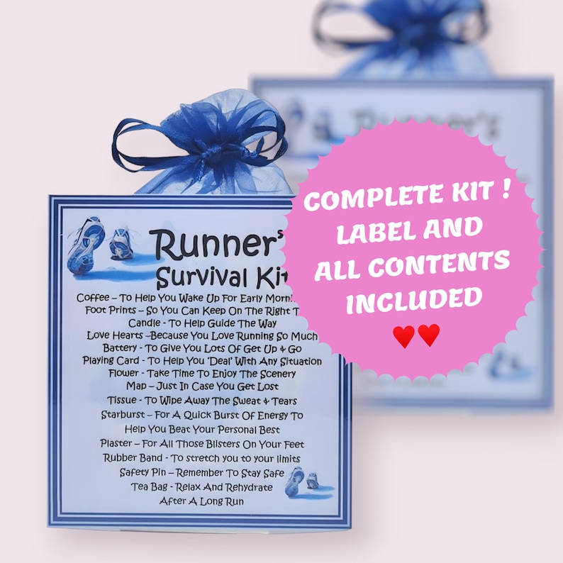 Runner's Survival Kit (blue) ~ Fun Novelty Gift & Card | Birthday ...