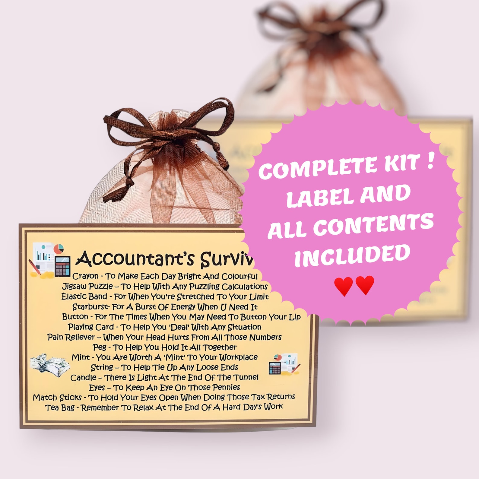 Accountant's Survival Kit ~ Fun Novelty Gift & Card | Birthday Present ...