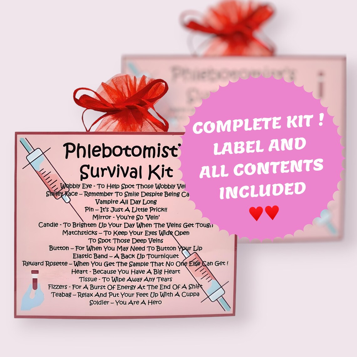 Phlebotomist’s Survival Kit ~ Fun Novelty Gift & Card | Birthday ...
